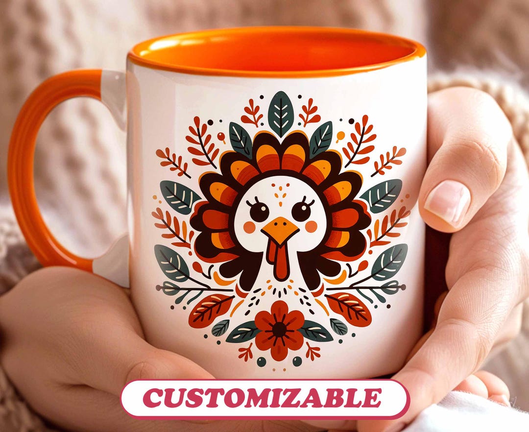 Customizable Thanksgiving Turkey Mug Birthday Gift, Personalized ...