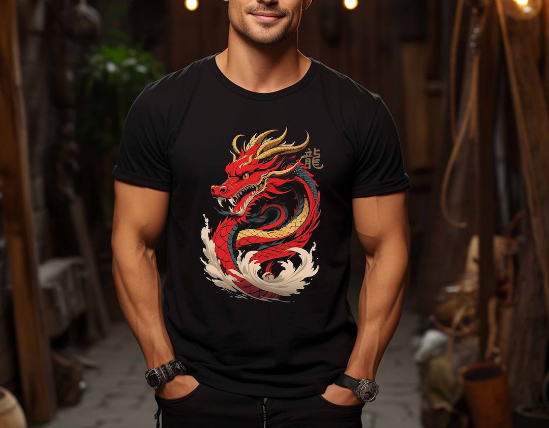 Red Dragon Shirt Chinese Zodiac Lunar Year of the Dragon T-shirt Gift ...