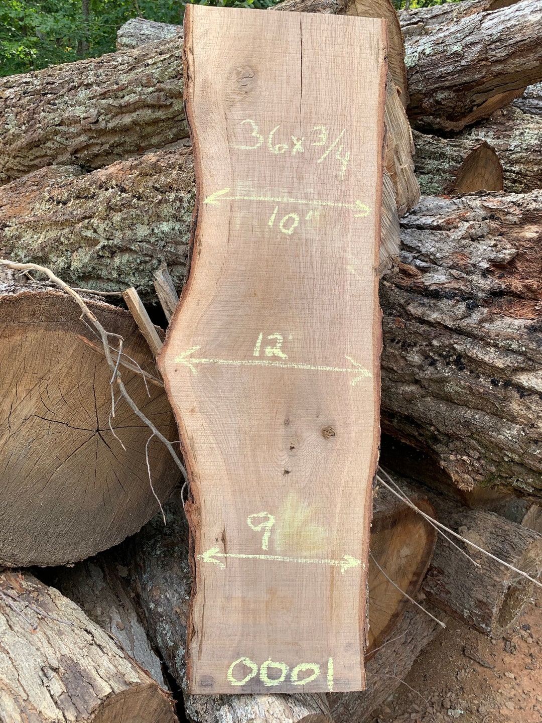 Live Edge Rough Sawn White Oak Board - Etsy
