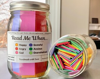 Scripture Jar, FREE US SHIPPING, Read Me When Jar, Color-coded Bible ...