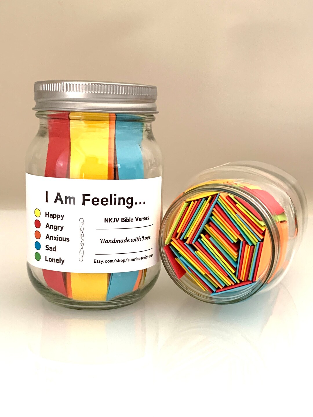 Scripture Jar, FREE US SHIPPING, Color-coded Bible Verse Jar, Armor of ...