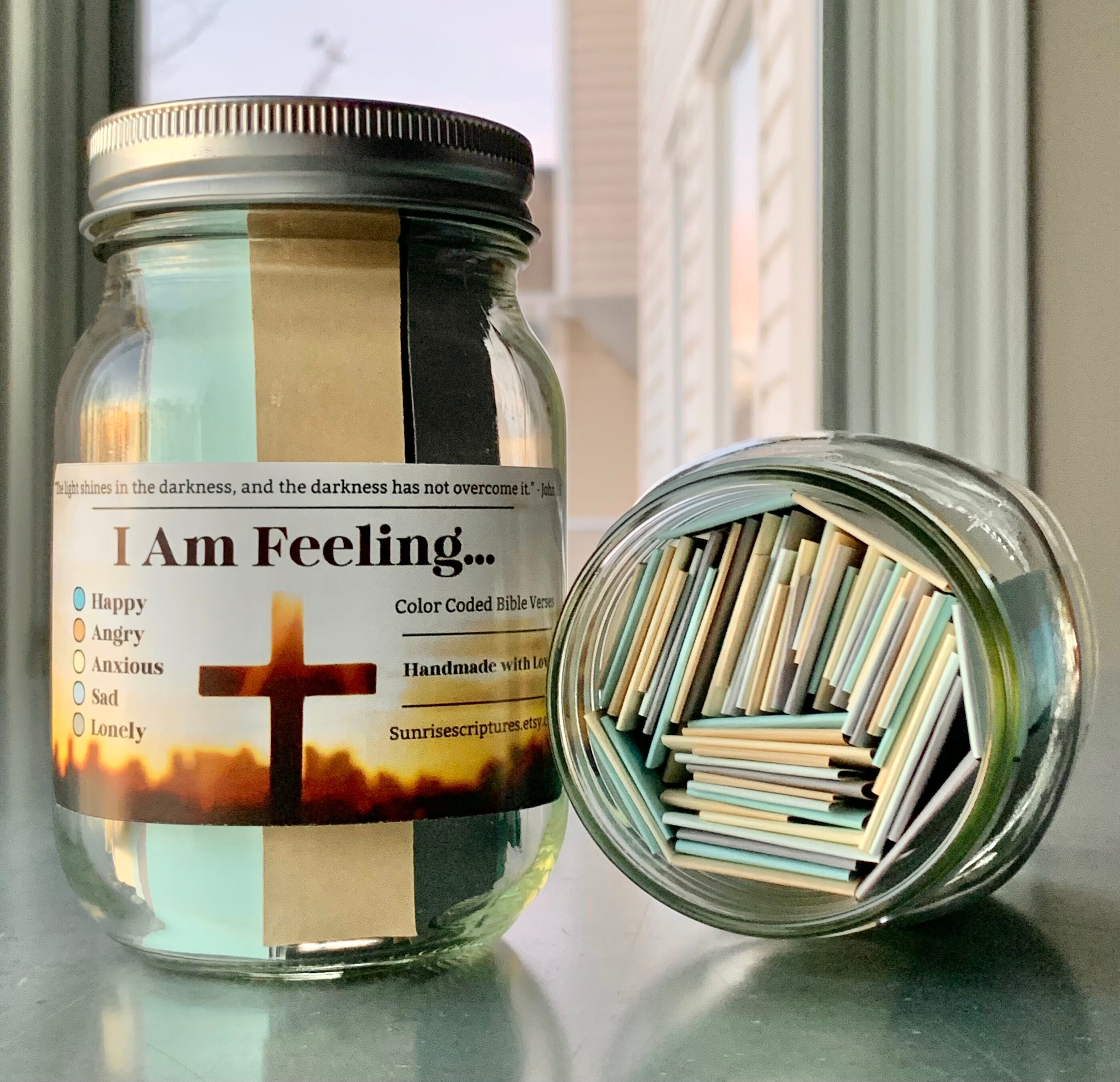 Scripture Jar, FREE US SHIPPING, Color-coded Bible Verse Jar, Armor of ...