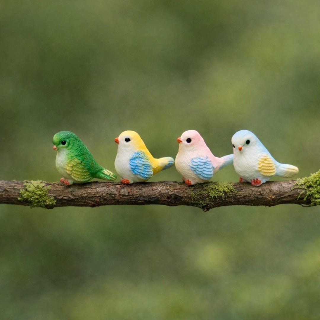 Miniature Birds Tiny Bird Figurines Fairy Garden Accessories Dollhouse ...