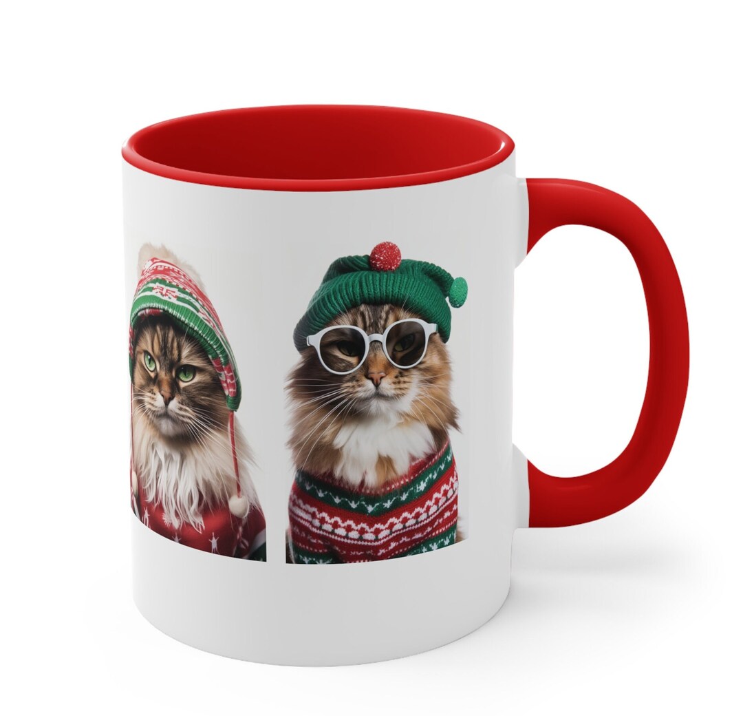 Funny Somali Cats Holiday Mug, 11oz Ceramic Coffee Mug, Cat Lovers Gift ...