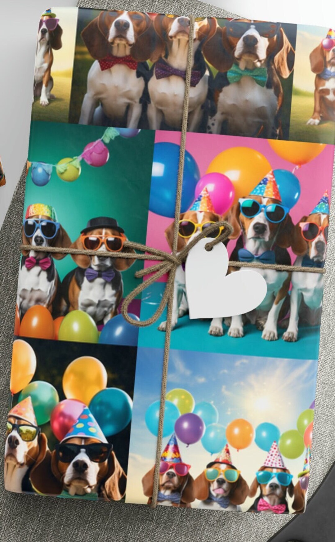 Funny Beagle Birthday Wrapping Paper, Comes in Satin or Matte, in 3 ...