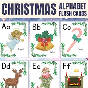 Christmas Alphabet Flashcards Printable ABC Flashcards Montessori Toys ...