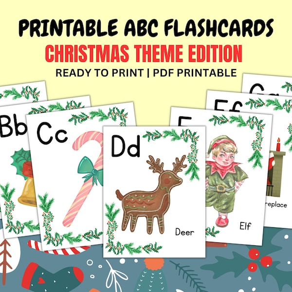 Christmas Flashcard - Etsy