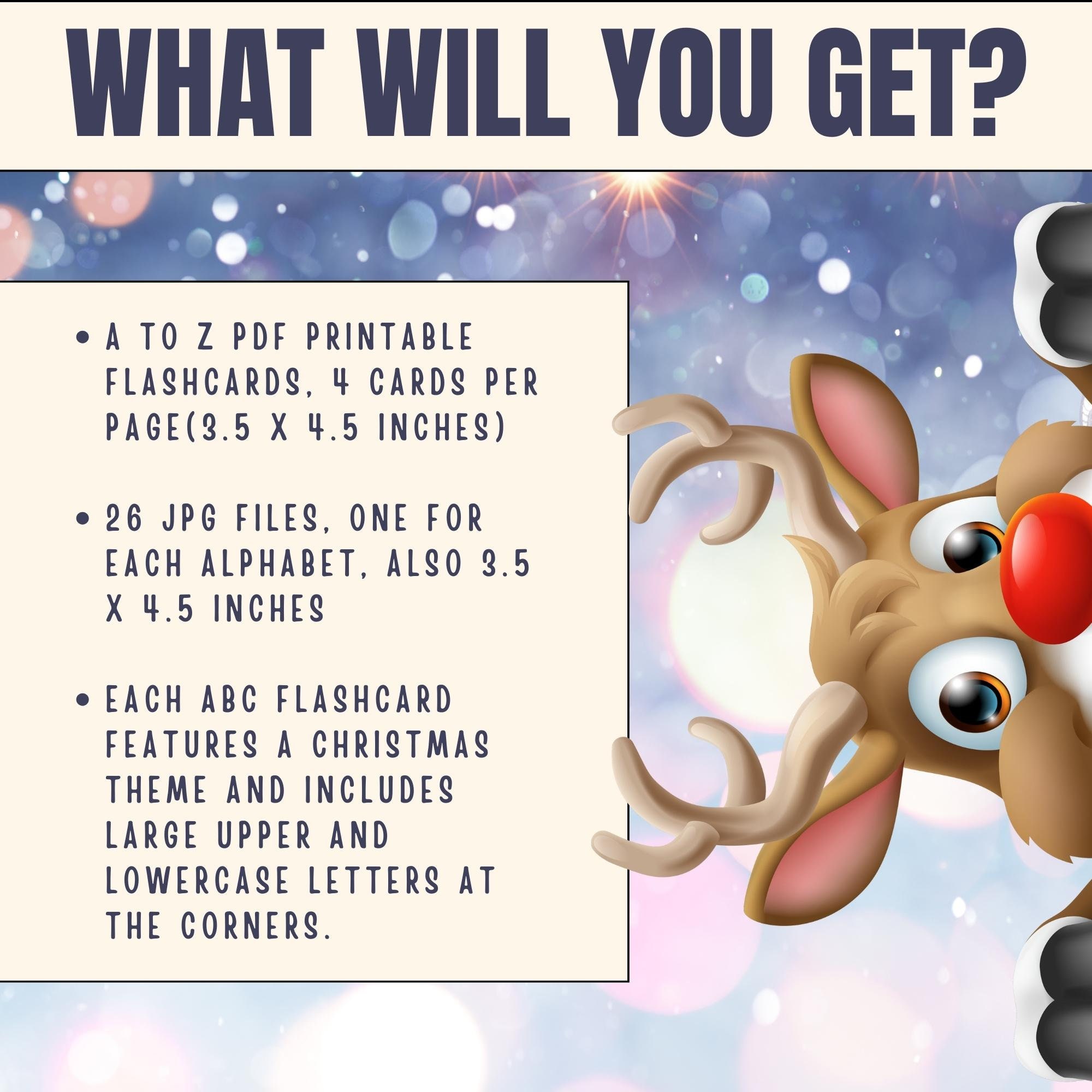 Christmas Alphabet Flashcards Printable ABC Flashcards Montessori Toys ...