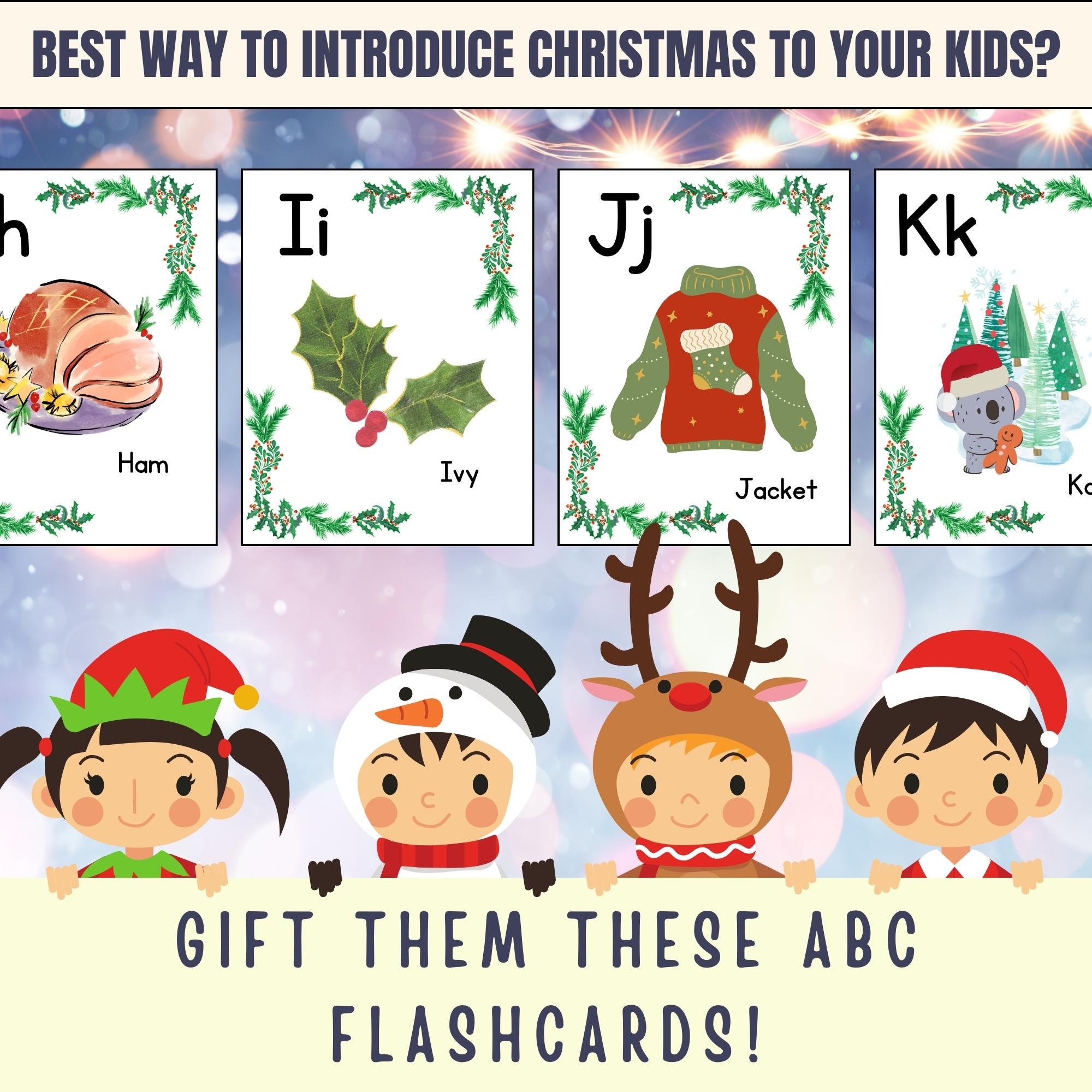 Christmas Alphabet Flashcards Printable ABC Flashcards Montessori Toys ...