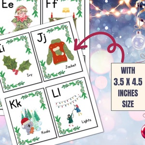 Christmas Alphabet Flashcards Printable ABC Flashcards Montessori Toys ...