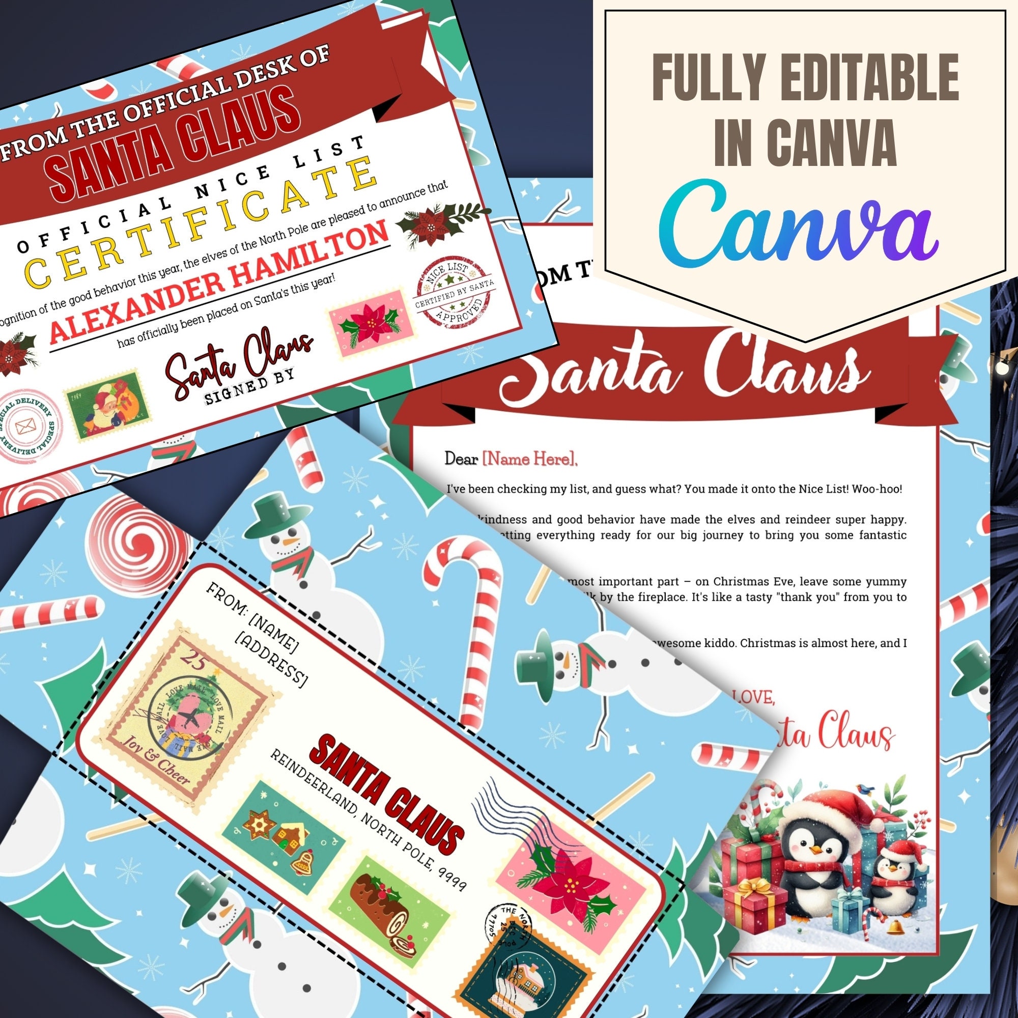 Editable Letter From Santa Claus Approved Letter From Santa - Etsy
