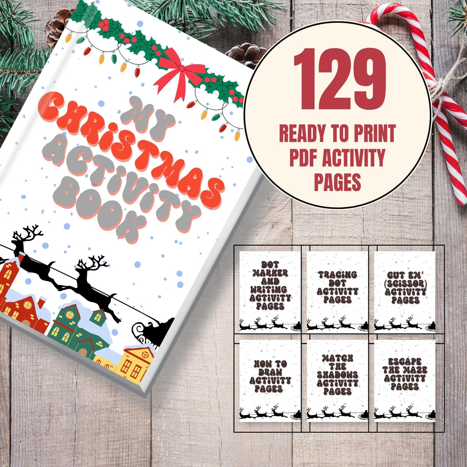 Printable Christmas Activities Holiday Activity Pages for - Etsy