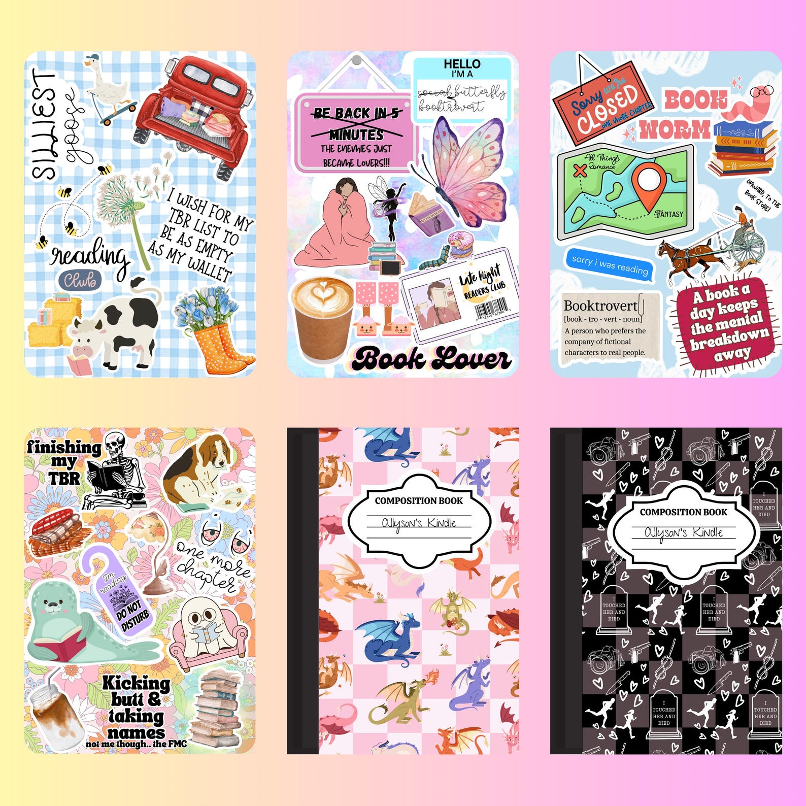 Kindle Insert Printable Design Mystery Thriller Cute Funny Books ...