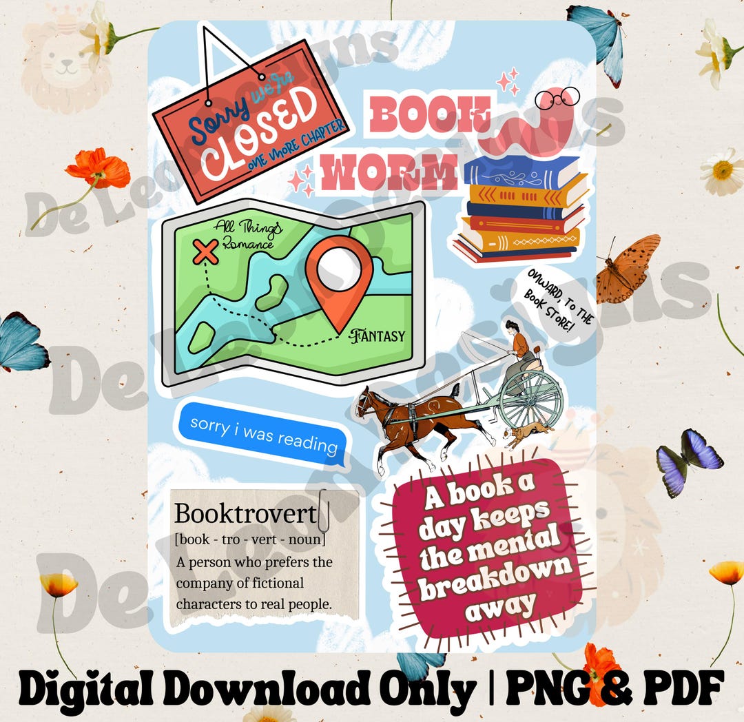 Kindle Insert Printable Design Stickers Preppy Cute Romantasy Books ...