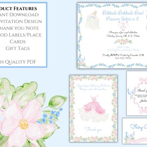 Cinderella Bibbidi Bobbidi Boo Birthday Invitation Set - Digital ...