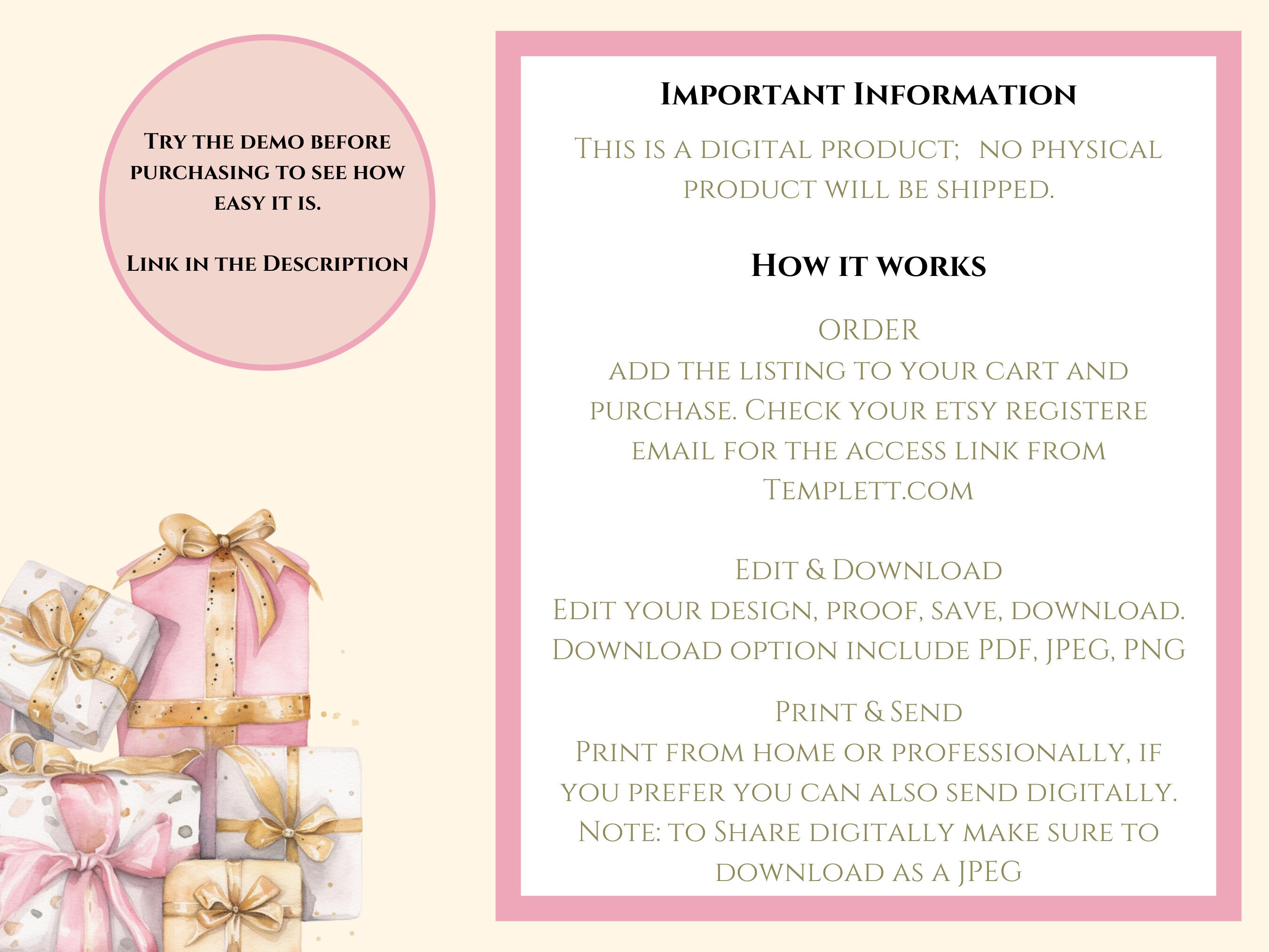 Pink Bundle of Joy Baby Shower Invitation Set - Digital - Editable - Etsy