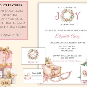 Pink Bundle of Joy Baby Shower Invitation Set - Digital - Editable - Etsy