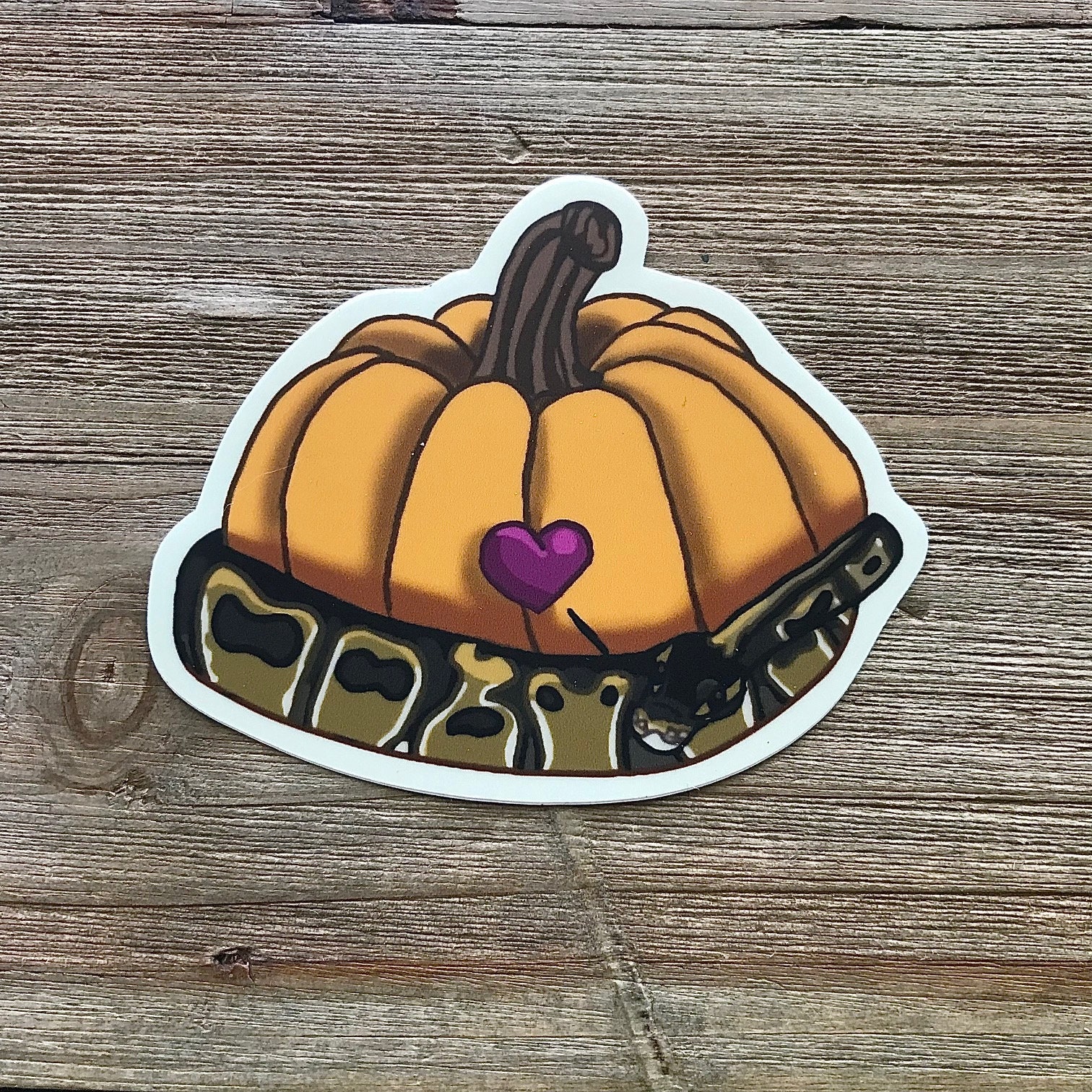 Cute Ball Python Fall Sticker Ball Python Pumpkin Decal Waterproof Hand ...