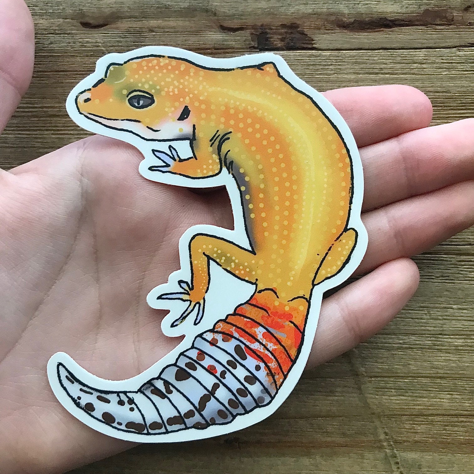 Leopard Gecko Carrot Tail Morph Sticker Cute Reptile/lizard - Etsy