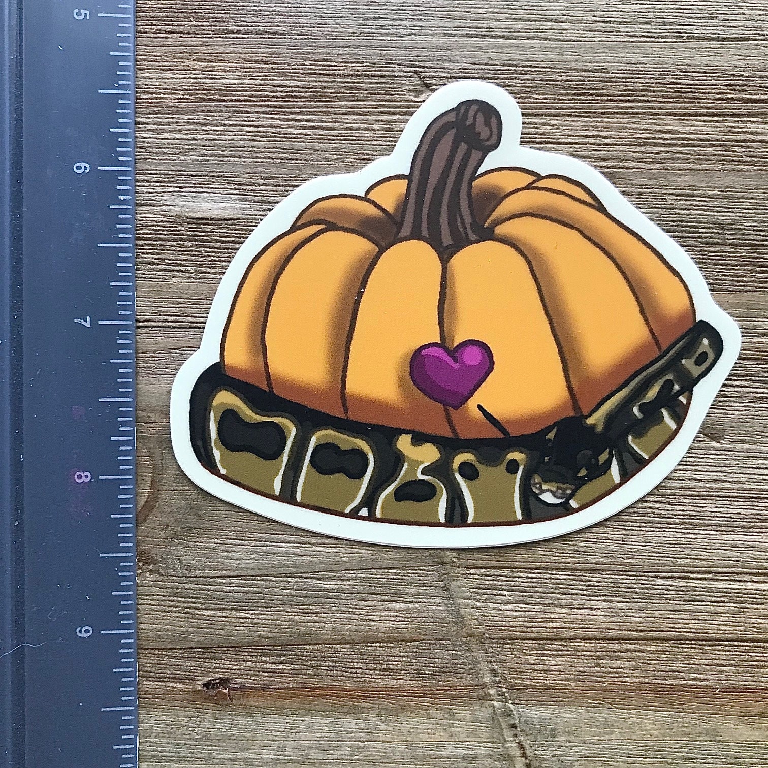 Cute Ball Python Fall Sticker- Ball Python Pumpkin Decal- Waterproof ...
