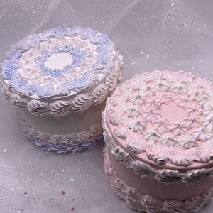 Hand Decorated Fake Cake Box (4 Inches) for Proposals, Birthdays & Any ...