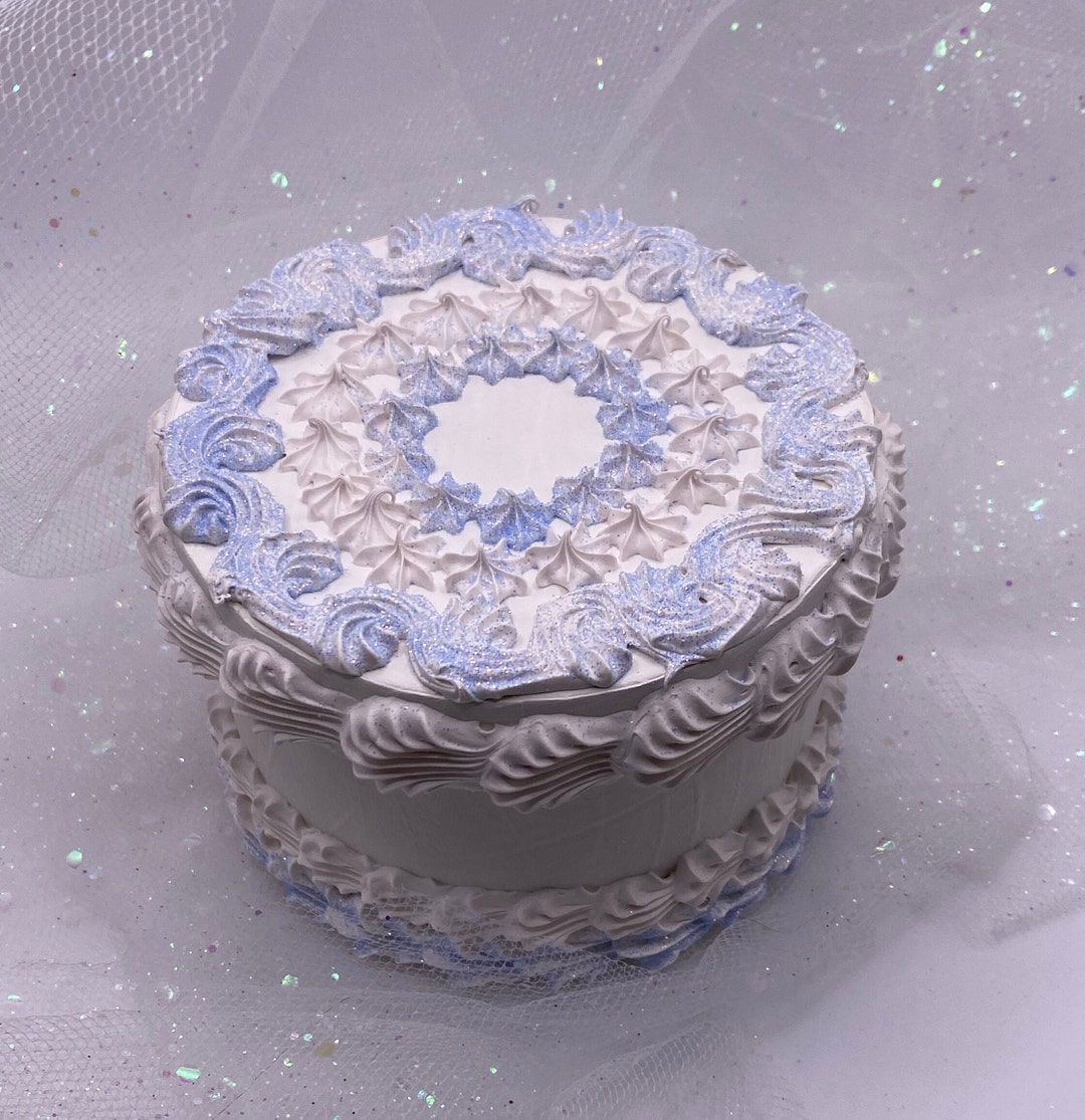 Hand Decorated Fake Cake Box (4 Inches) for Proposals, Birthdays & Any ...