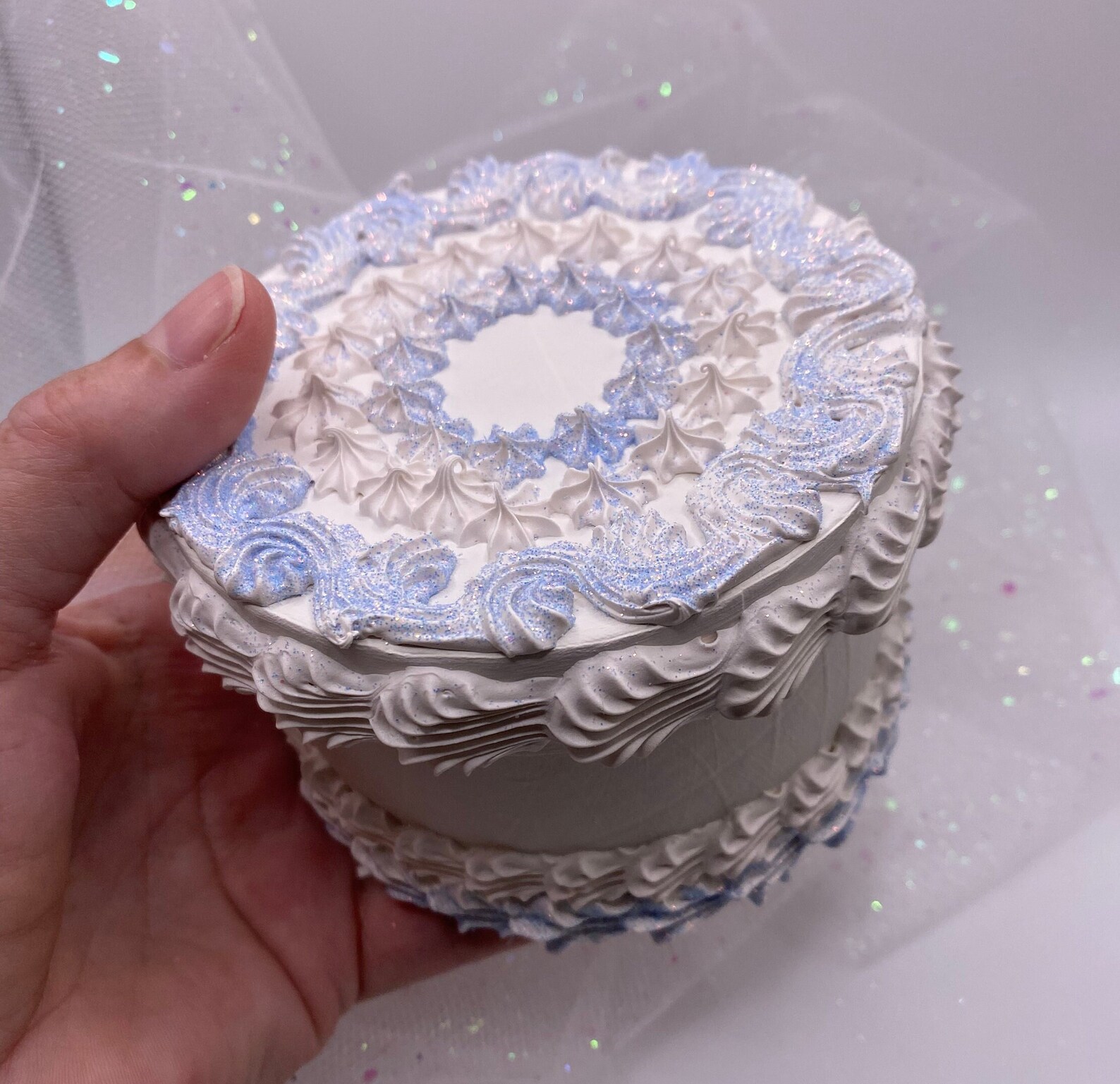 Hand Decorated Fake Cake Box (4 Inches) for Proposals, Birthdays & Any ...