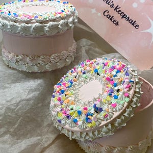 Handmade & Hand Decorated Fake Cake Box. Perfect Gift Box for Birthdays ...