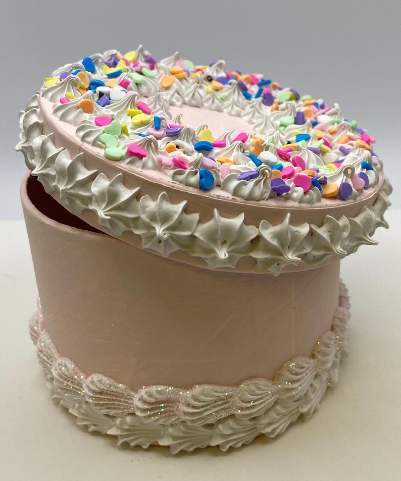 Handmade & Hand Decorated Fake Cake Box. Perfect Gift Box for Birthdays ...