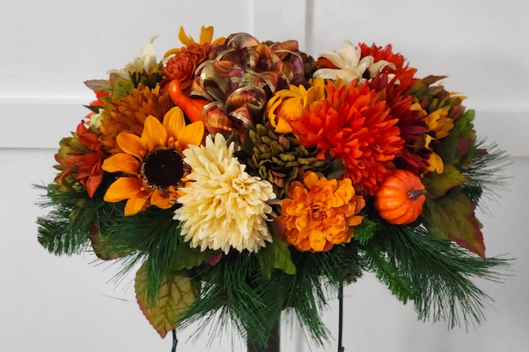 Memorial Fall Floral Saddle Traditional Fall Colours With Surprises - Etsy