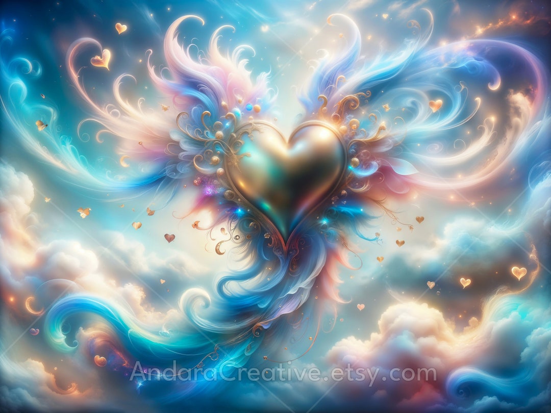 Enchanted Golden Heart Digital Art, Ethereal Love 4k Wallpaper, Baroque ...