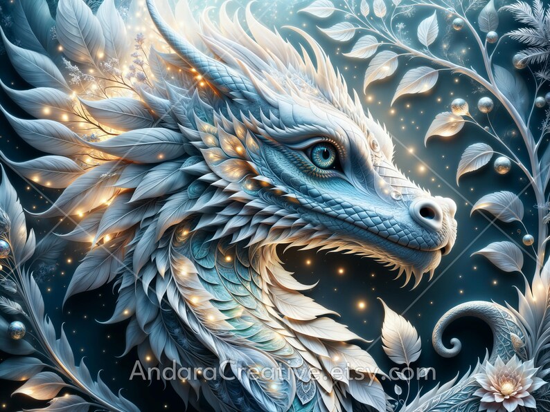 STARLIGHT DRAGON Ai Artwork, High Resolution Printable Fantasy Wall Art ...