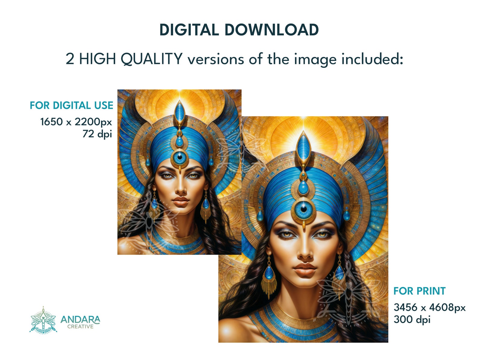 Ancient Egyptian Healer Digital Artwork, High Resolution Printable ...