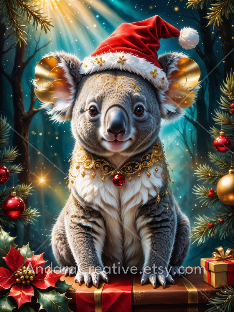 Christmas Koala, Christmas Card Design, Australian Christmas, Aussie ...