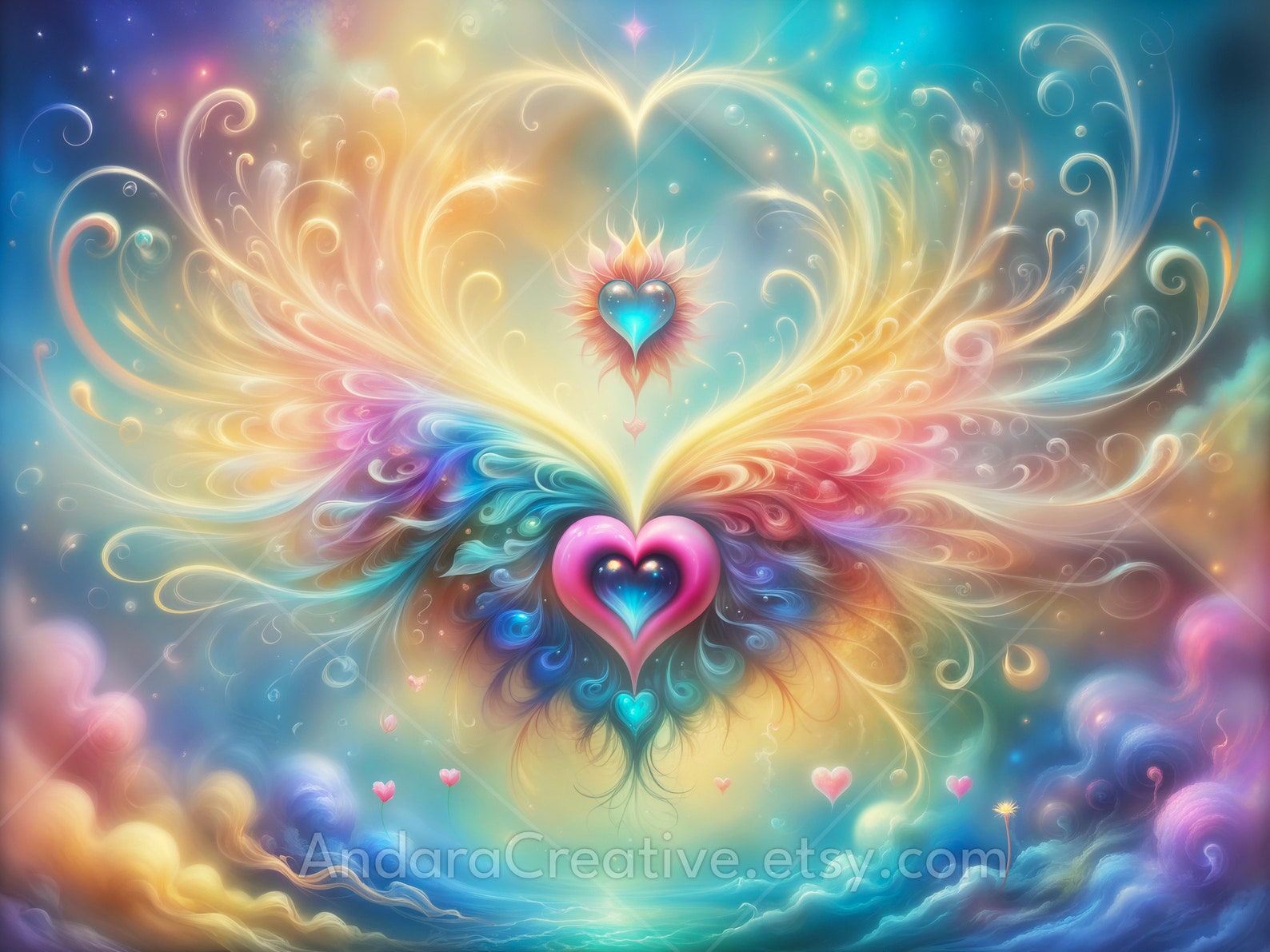 Whimsical Love Heart Stock Image, Vibrant Love Background Graphic ...