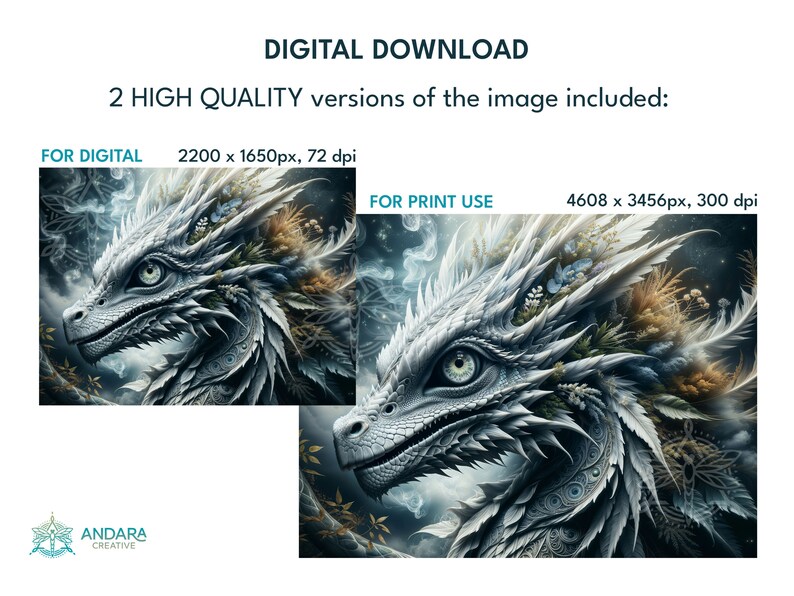 ETHEREAL WISP DRAGON Ai Picture, High Resolution Printable Fantasy Wall ...