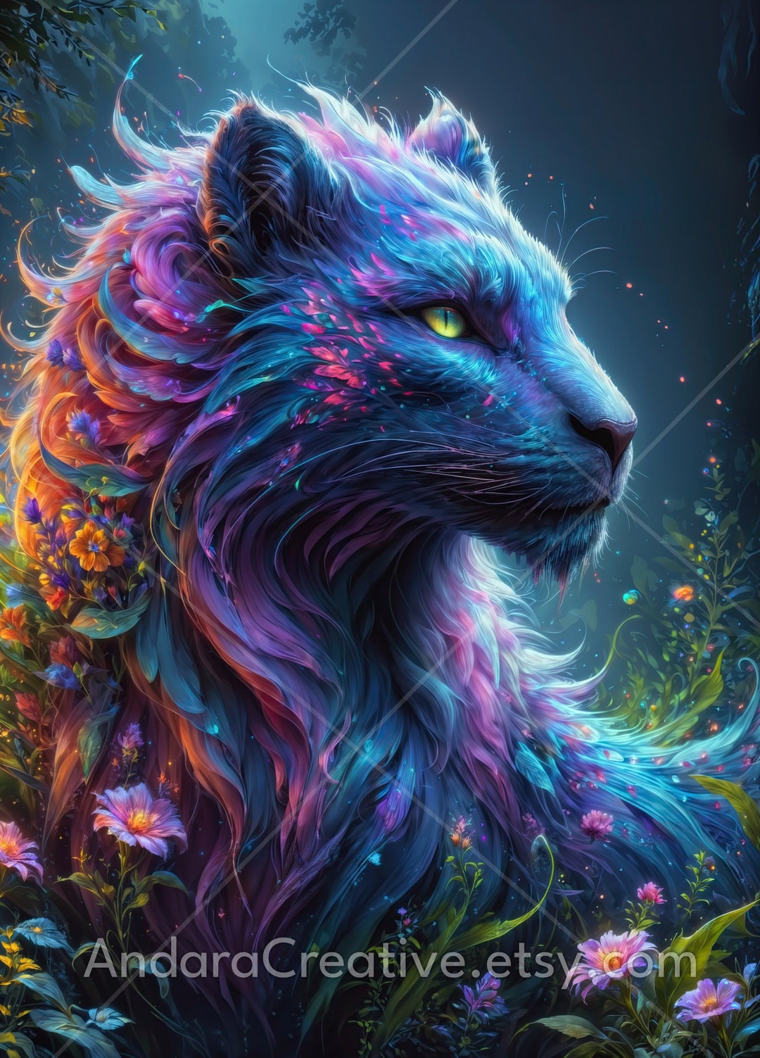 MYSTCIAL PANTHER Digital Artwork, High Resolution Printable Fantasy ...