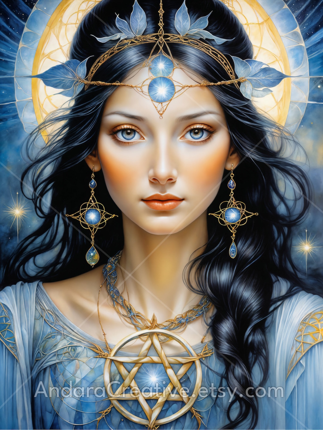 Magical Woman Art, Fantasy Artwork, Mystical Stock Image, Wiccan ...