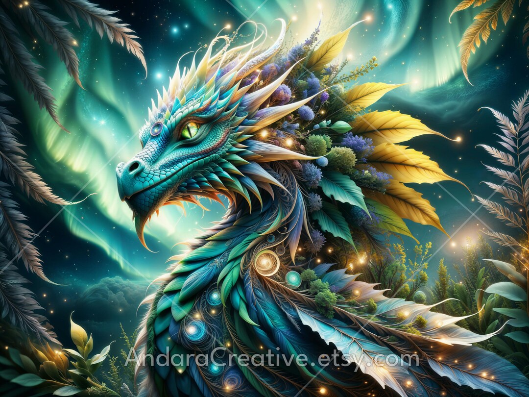 HEAVEN'S DRAGON Graphic, High Resolution Printable Fantasy Wall Art, 4k ...