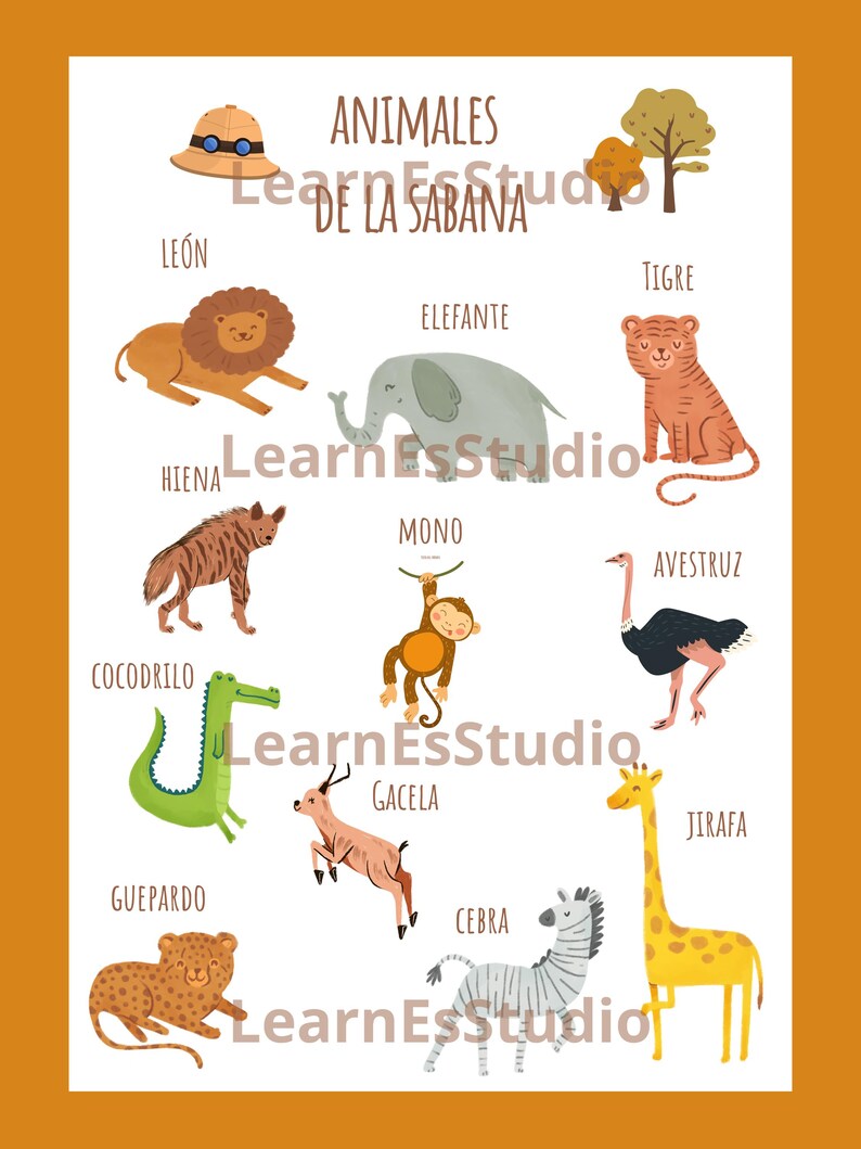 Animales Poster Bundle Español - Etsy