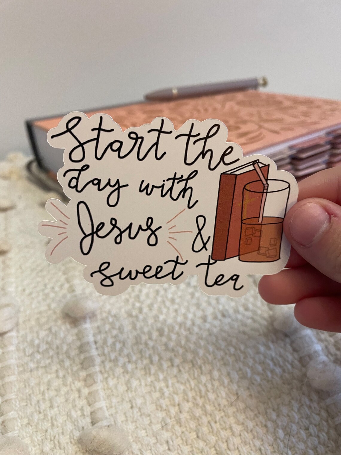 Start the Day With Jesus and Sweet Tea Waterproof Christian Stickers ...