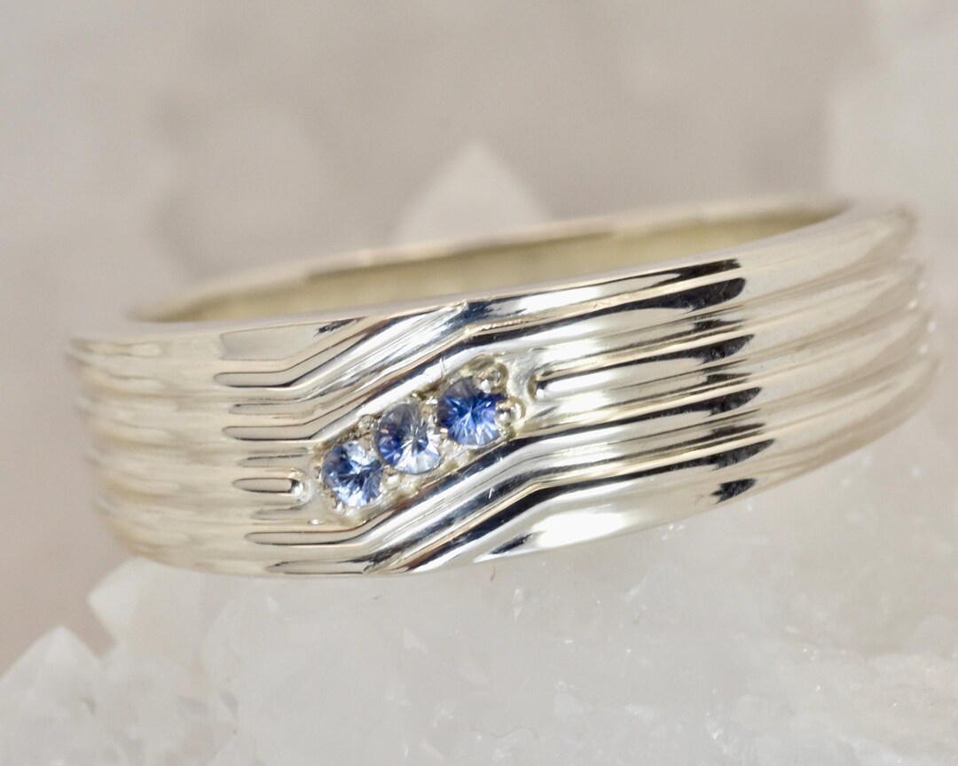 Benitoite Ombré Color Ring, Very Rare Blue Gemstone, Continuum Sterling ...