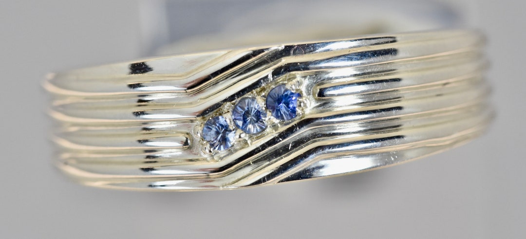 Benitoite Ombré Color Ring, Continuum Silver, Men's Ring, California ...