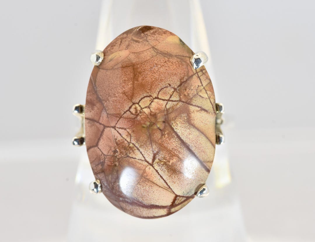 Large, Earthy Cocktail Sterling Silver Ring, Reddish-brown Picture ...