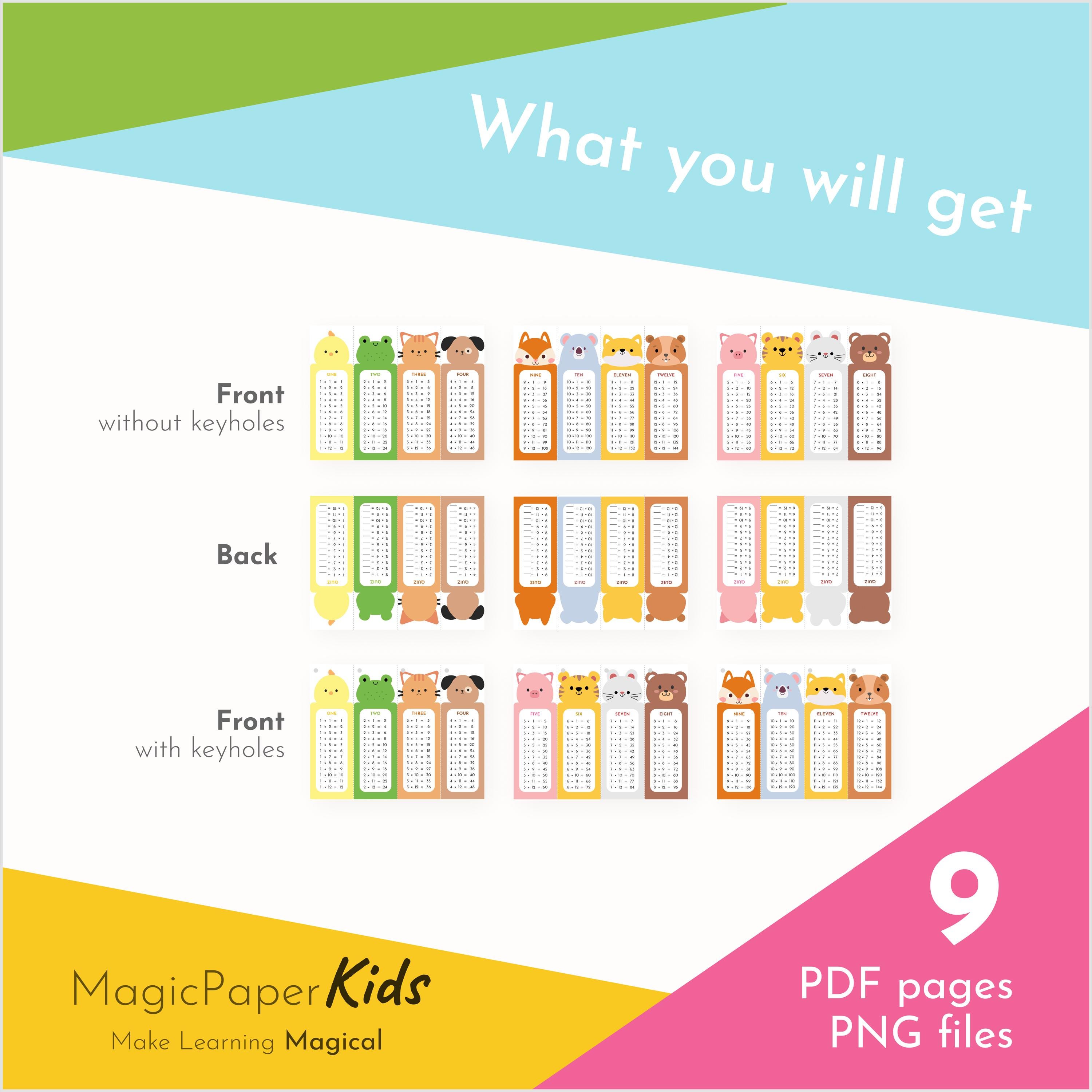 Multiplication Bookmarks Printable | Times Tables 1–12 | Cute Animal ...