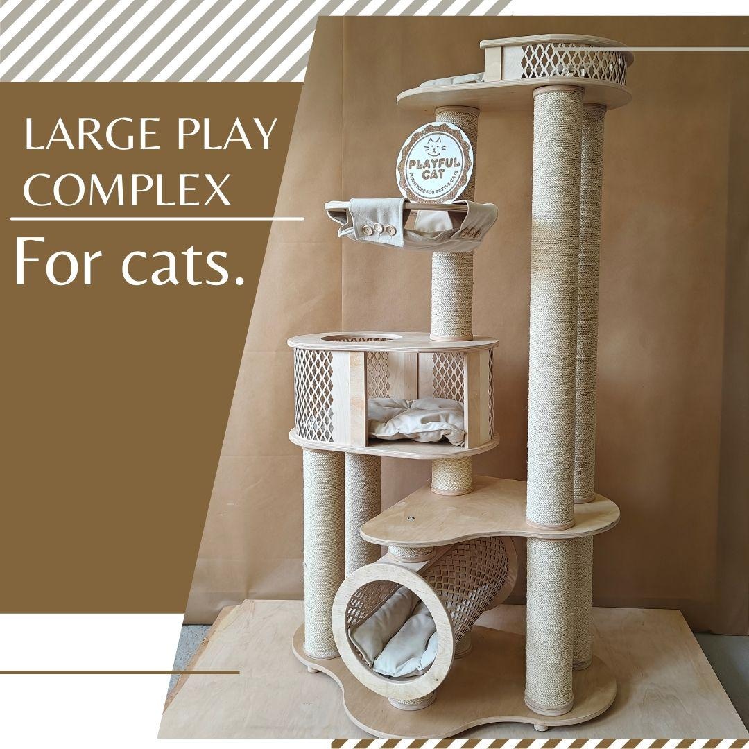 Plywood Cat Tree Tower: Modern Multi-level Cat Furniture - Etsy