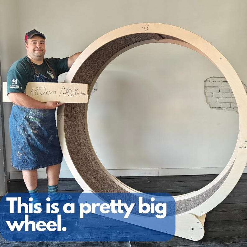 XXL Cat Exercise Wheel: 180cm Quiet Wooden Running Wheel - Etsy UK