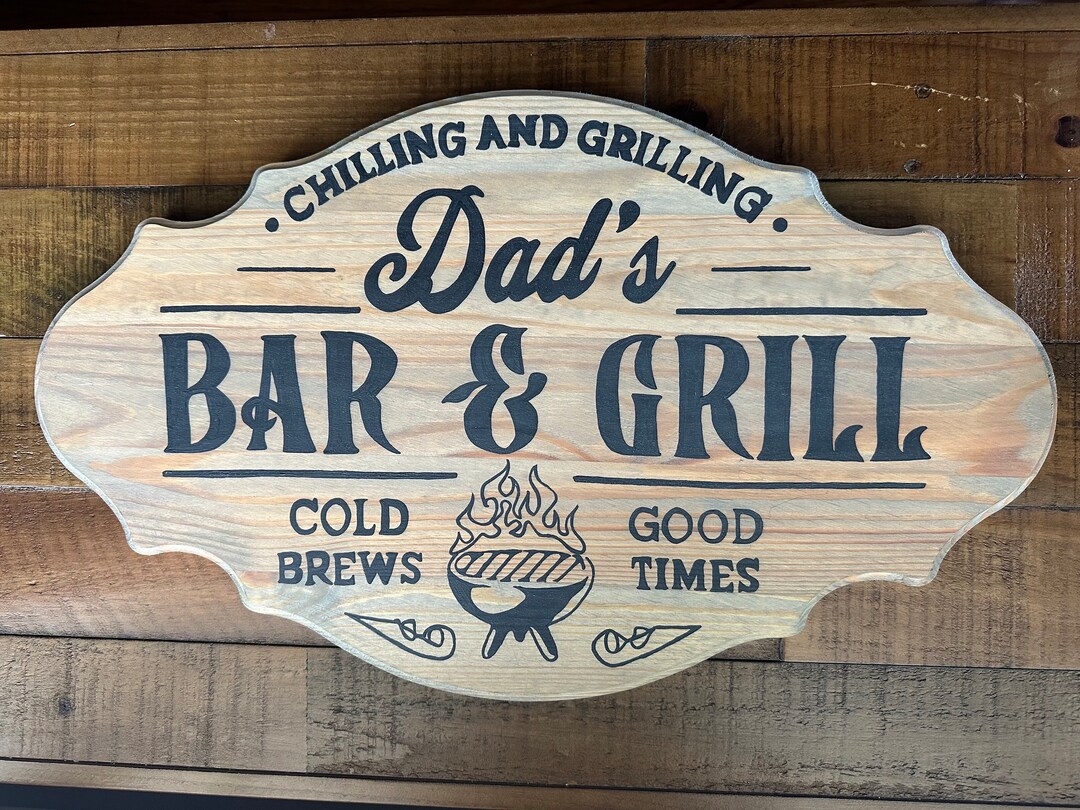 Dad’s Bar and Grill Sign - Etsy