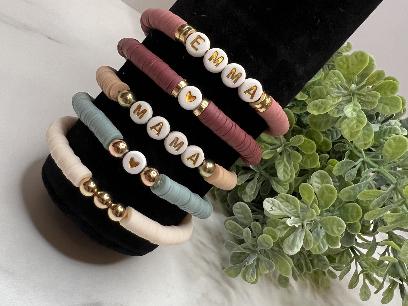 Custom Name Clay Bead Bracelets Word Bracelet Clay Bead Letter ...