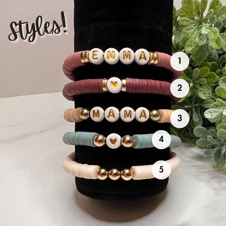 Custom Name Clay Bead Bracelets Word Bracelet Clay Bead Letter ...